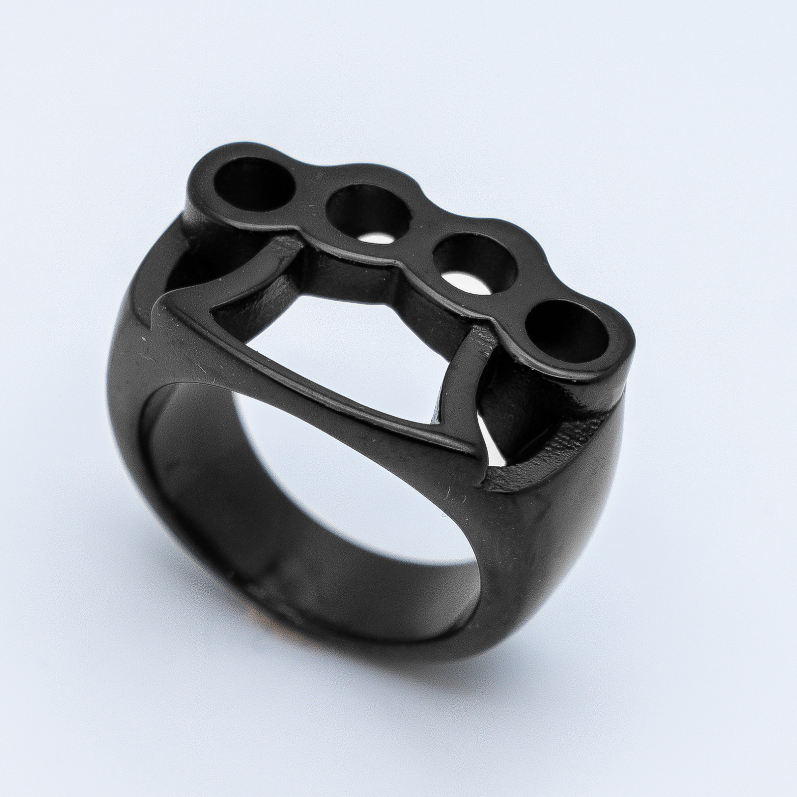 Brass Knuckles Black Stainless Steel Ring 8-15 , Biker Jewelry Rings ...