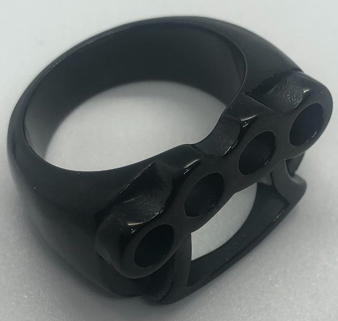 Brass Knuckles Black Stainless Steel Ring 8-15 , Biker Jewelry Rings ...