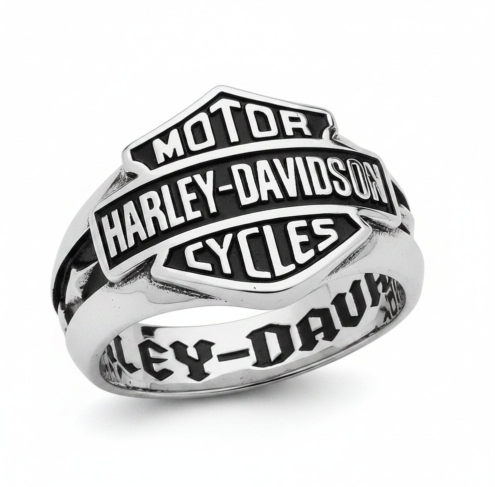 Harley-Davidson® Decorative Bar & Shield Men's Sterling Silver Ring ...