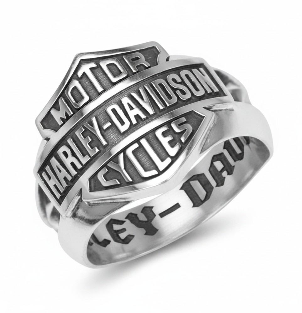 Harley-Davidson® Decorative Bar & Shield Men's Sterling Silver Ring ...
