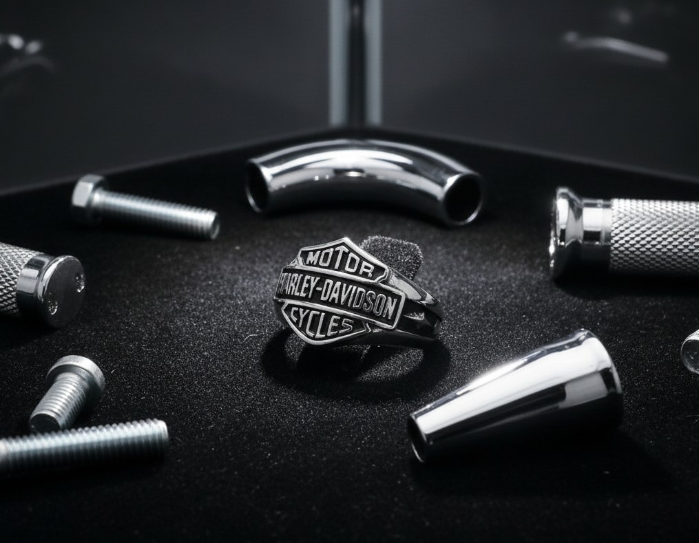 Harley-Davidson® Decorative Bar & Shield Men's Sterling Silver Ring ...