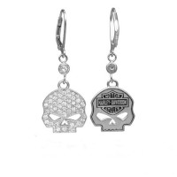 Harley Davidson® Bling Willie G Skull® B&S Logo Dangle Earrings ...