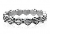 Harley-Davidson® Stacking Bar & Shield Logo Ring Ladies Sterling Silver ...