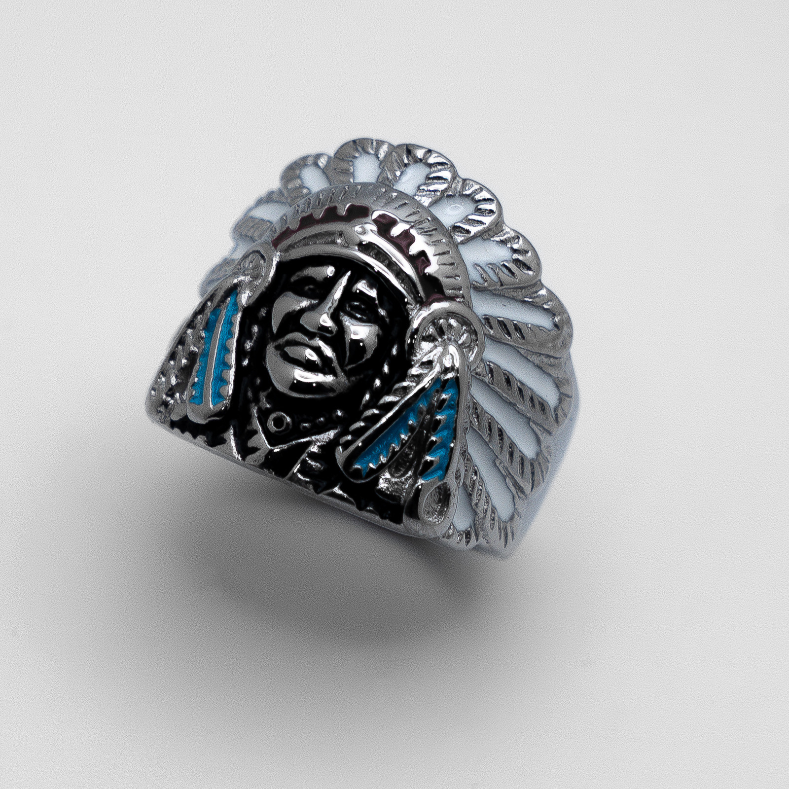 Womens Stainless Steel Indian Headdress Ring Sizes 5 - 12 , Biker ...