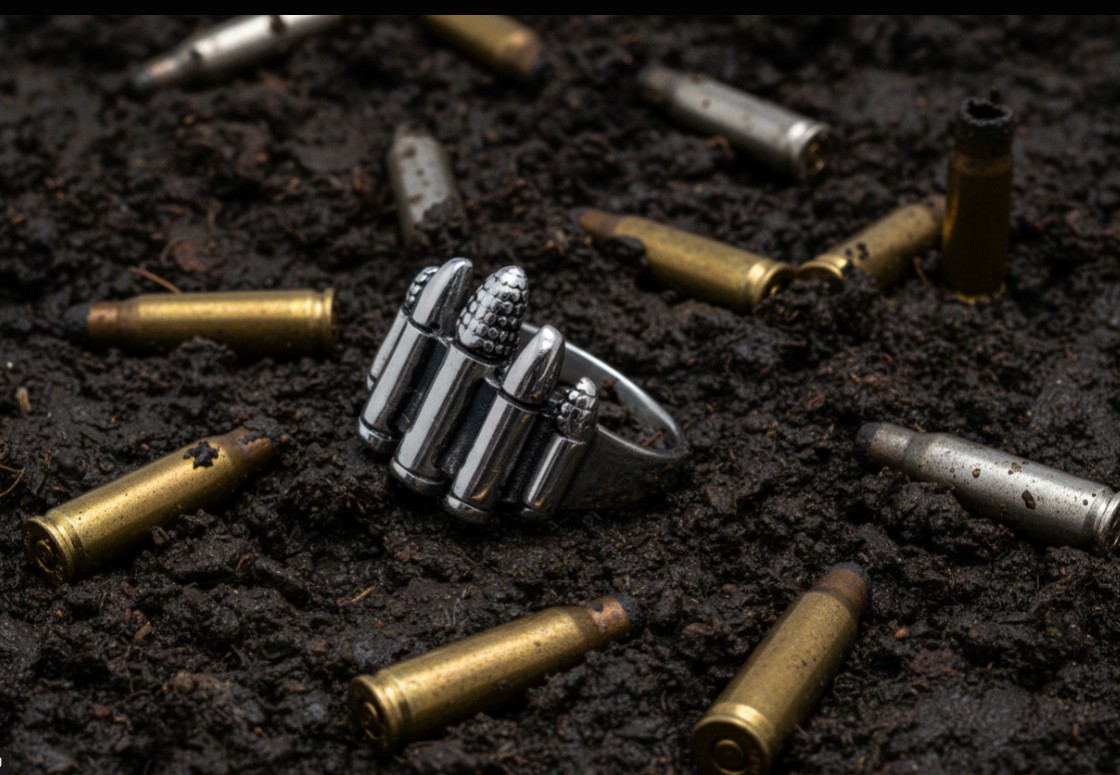 Men's 5 Bullets Ring Biker Stainless Steel Sizes 8 - 13 , Biker Jewelry ...