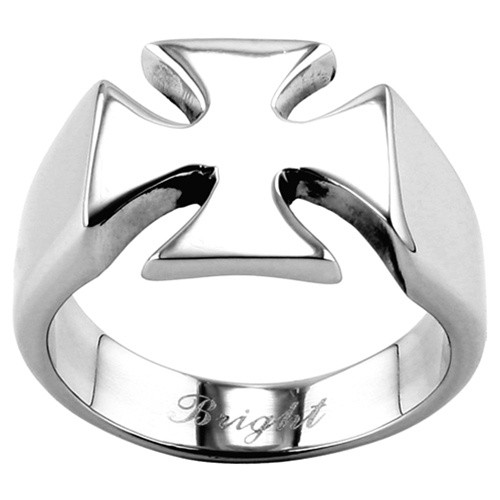 Unisex Smooth Iron Cross Ring Biker Stainless Steel Ring sizes 8 - 15 ...
