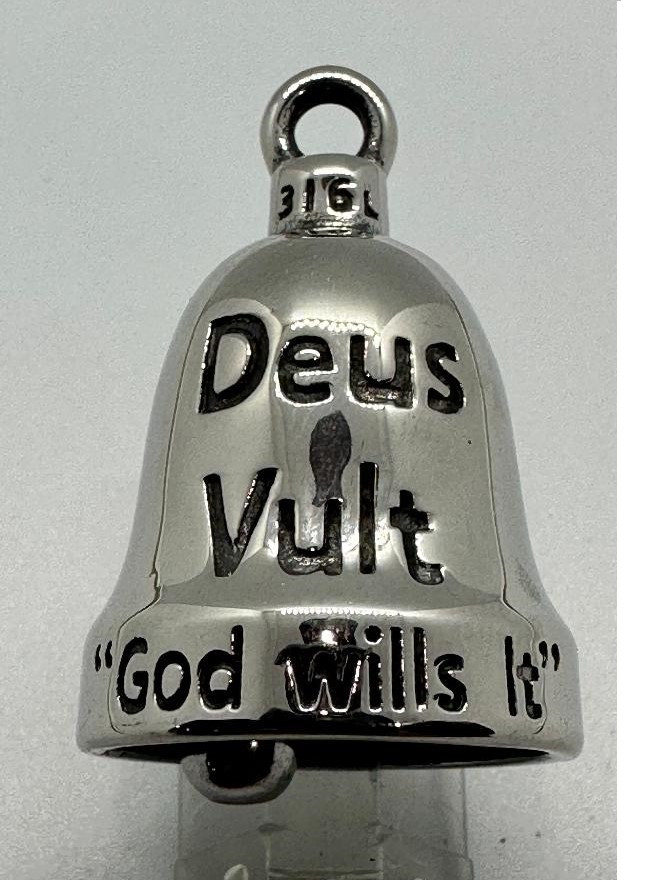 Stainless Steel Latin Religious Cross Motorcycle Ride Bell Deus Vult ...