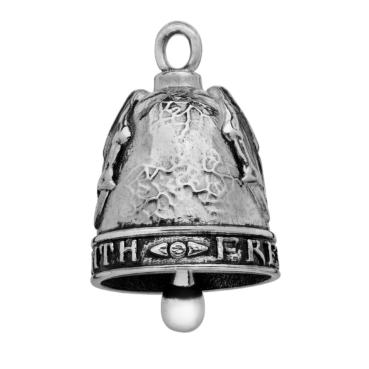 Stainless Steel Motorcycle Ride Bell ® Skull / Bat Wings , Biker ...