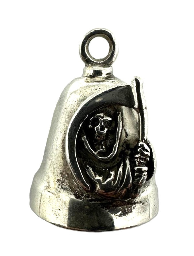 Sterling Silver GRIM REAPER Motorcycle Ride Bell Gremlin Bell , Biker ...