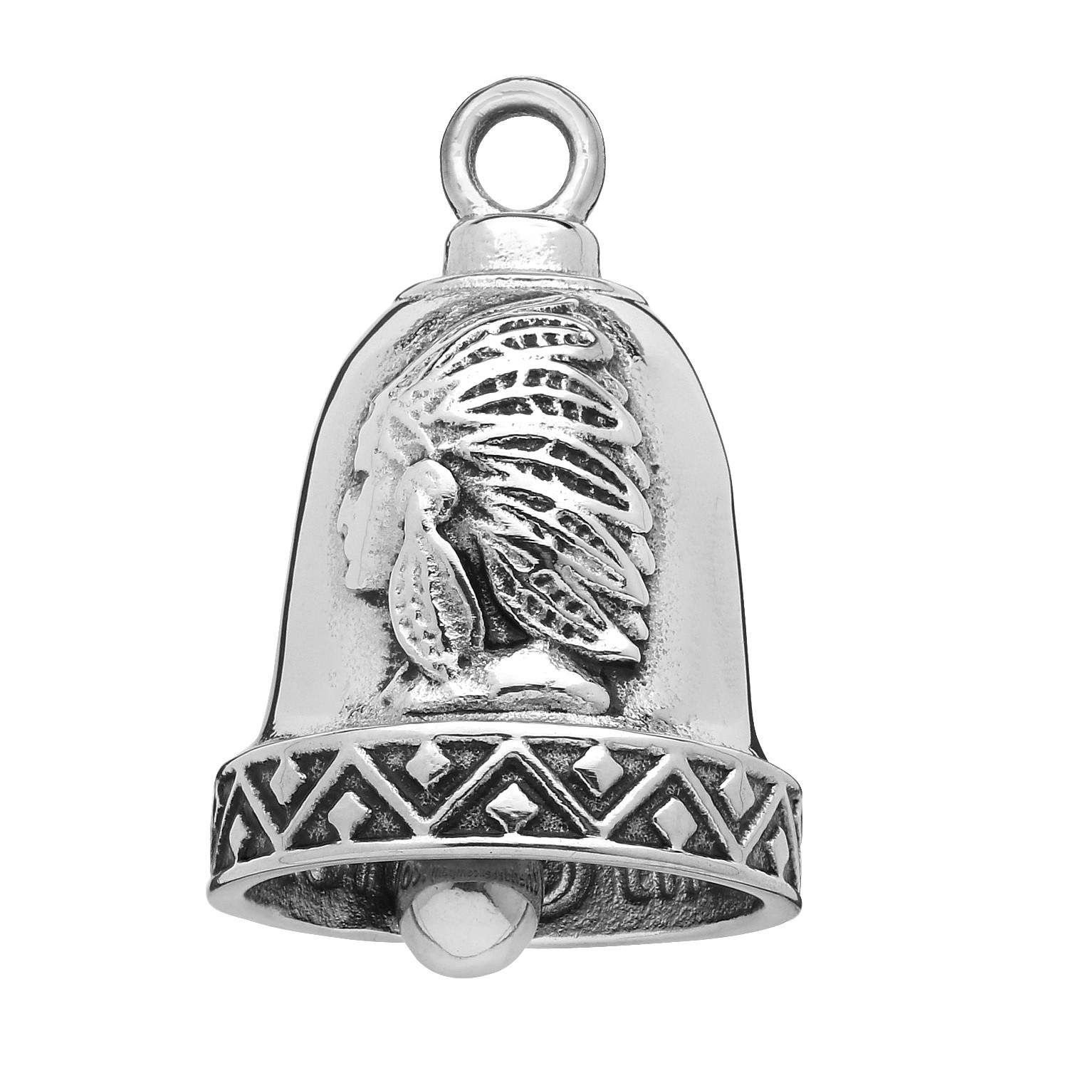 Two Sided Stainless Steel Motorcycle Ride Bell ® Indian Head Dress ...