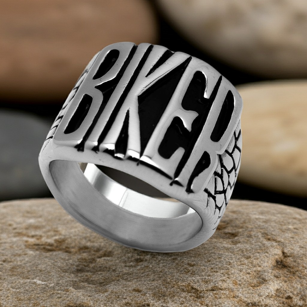 Unisex "BIKER" Signet Ring Biker Stainless Steel Sizes 7 - 16 , Biker ...