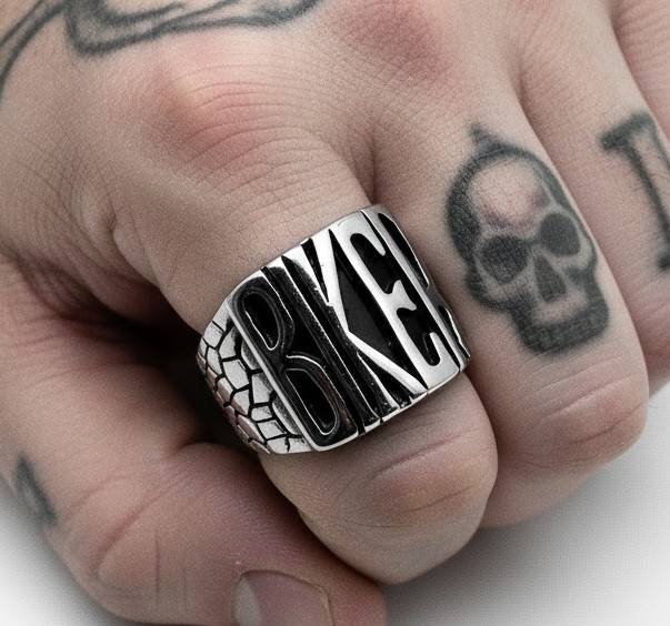 Unisex "BIKER" Signet Ring Biker Stainless Steel Sizes 7 - 16 , Biker ...